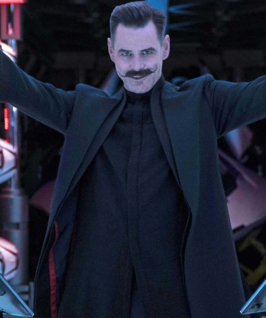 Jim Carrey Sonic The Hedgehog Dr. Eggman Black Trench Coat