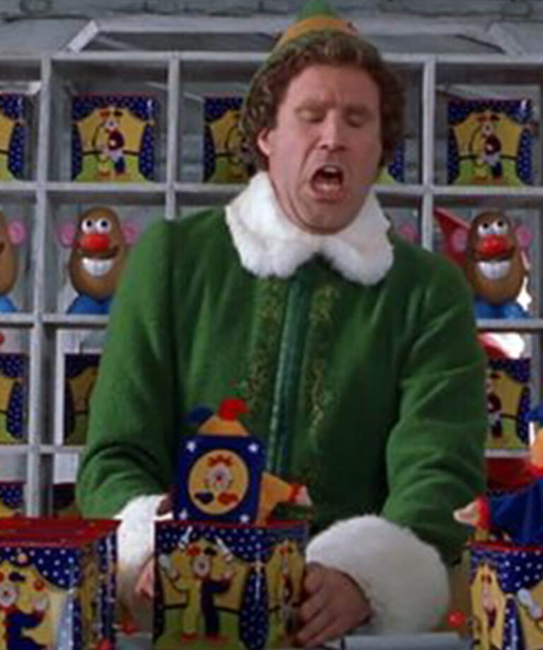 Will Ferrell Elf Christmas Green Wool Coat