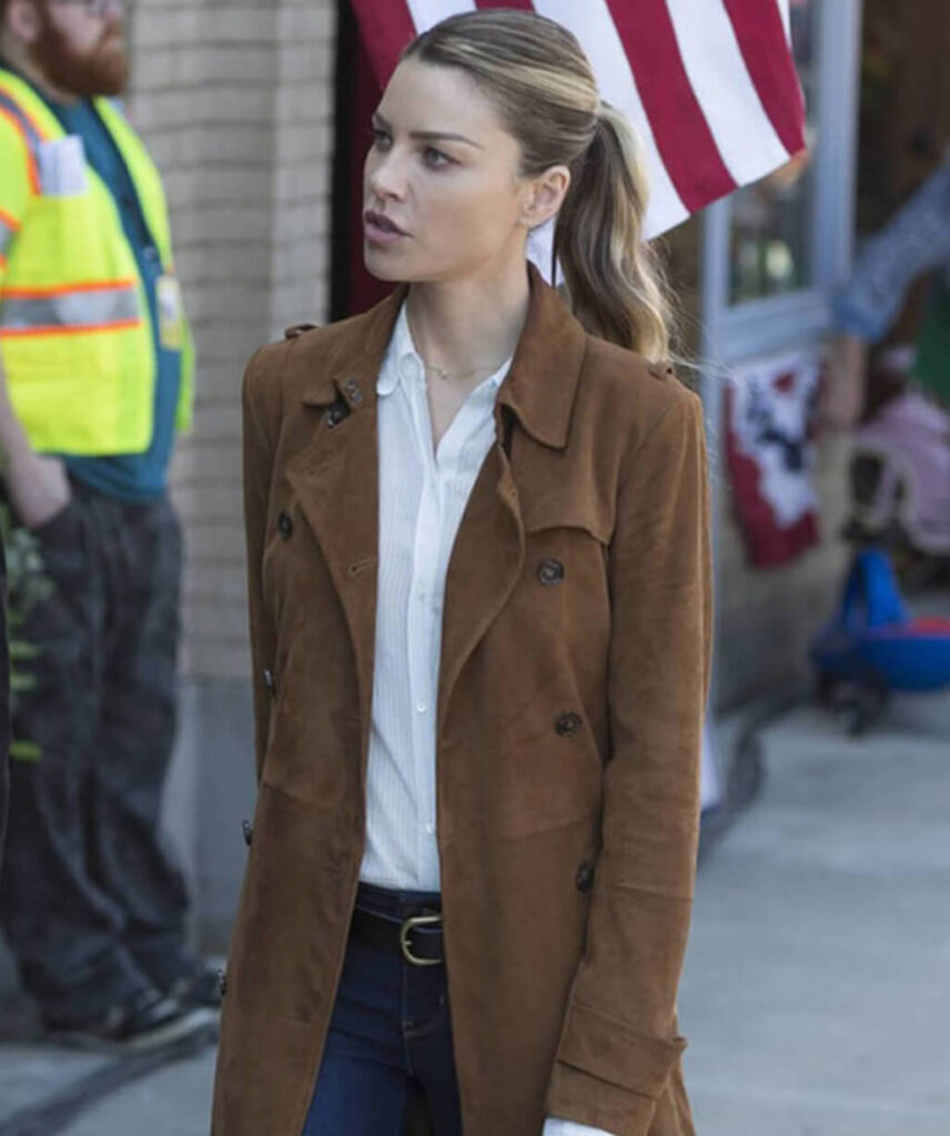 Lucifer S2 Chloe Decker Brown Suede Leather Coat