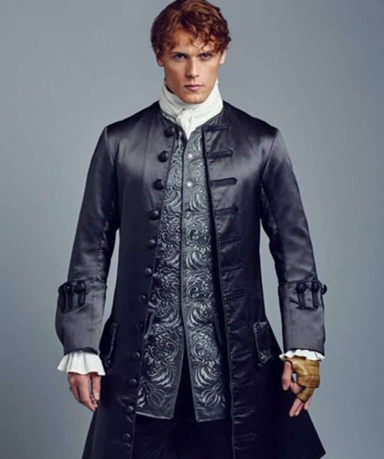 Outlander Jamie Fraser Black Leather Coat