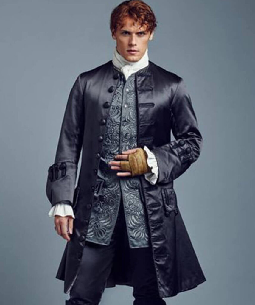 Outlander Jamie Fraser Black Leather Coat