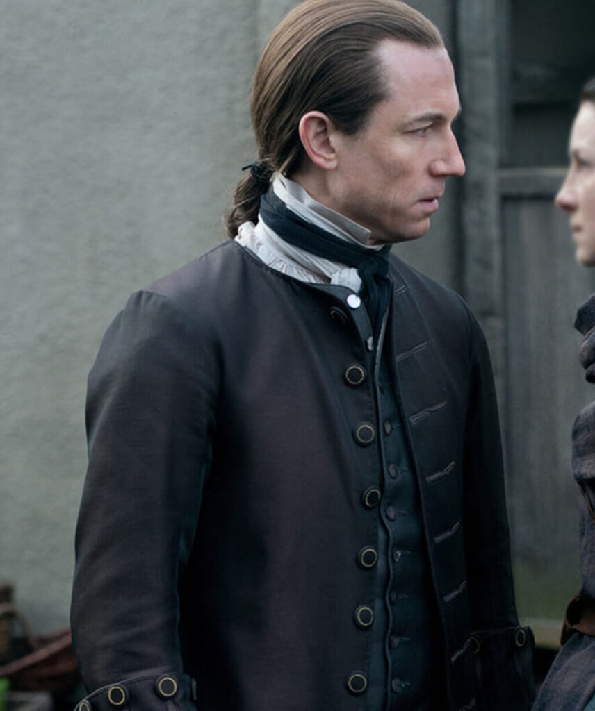 Outlander Jamie Fraser Black Leather Coat