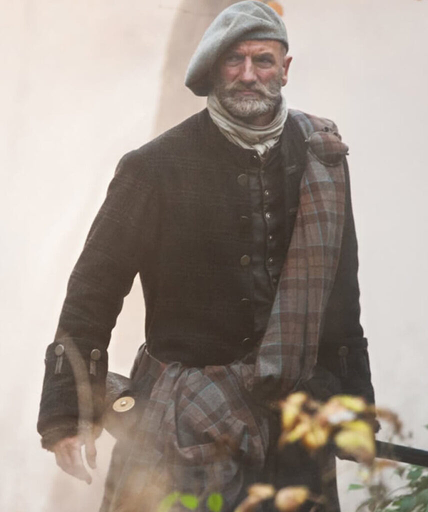 Outlander S1 Dougal MacKenzie Black Wool Coat