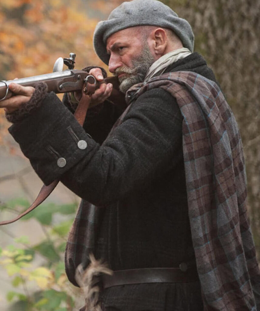 Outlander S1 Dougal MacKenzie Black Wool Coat