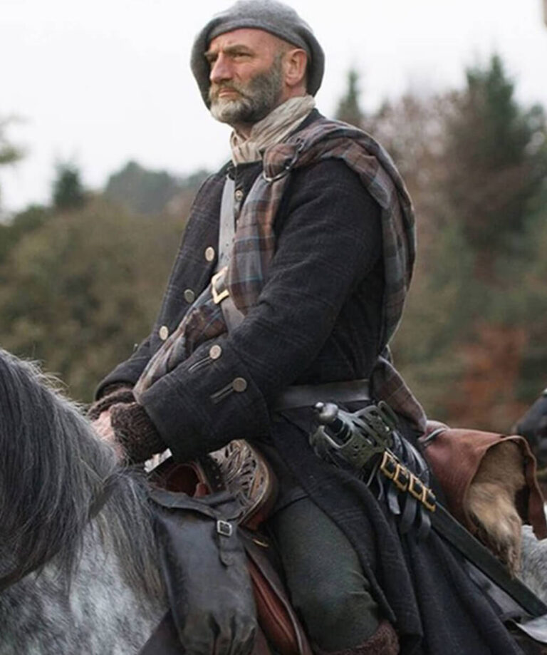 Outlander S1 Dougal MacKenzie Black Wool Coat