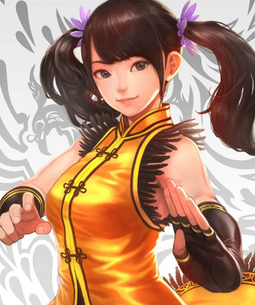 Tekken 7 Ling Xiaoyu Golden Long Coat