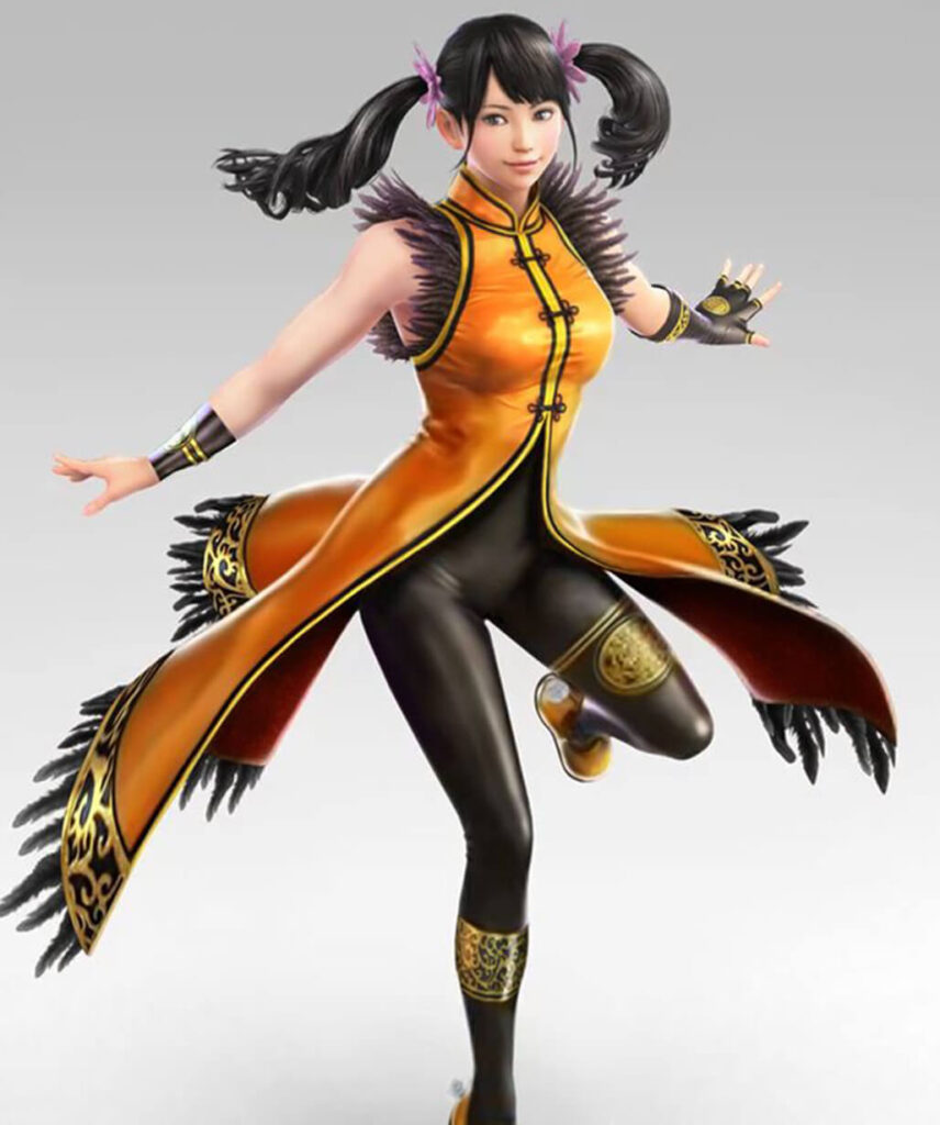 Tekken 7 Ling Xiaoyu Golden Long Coat