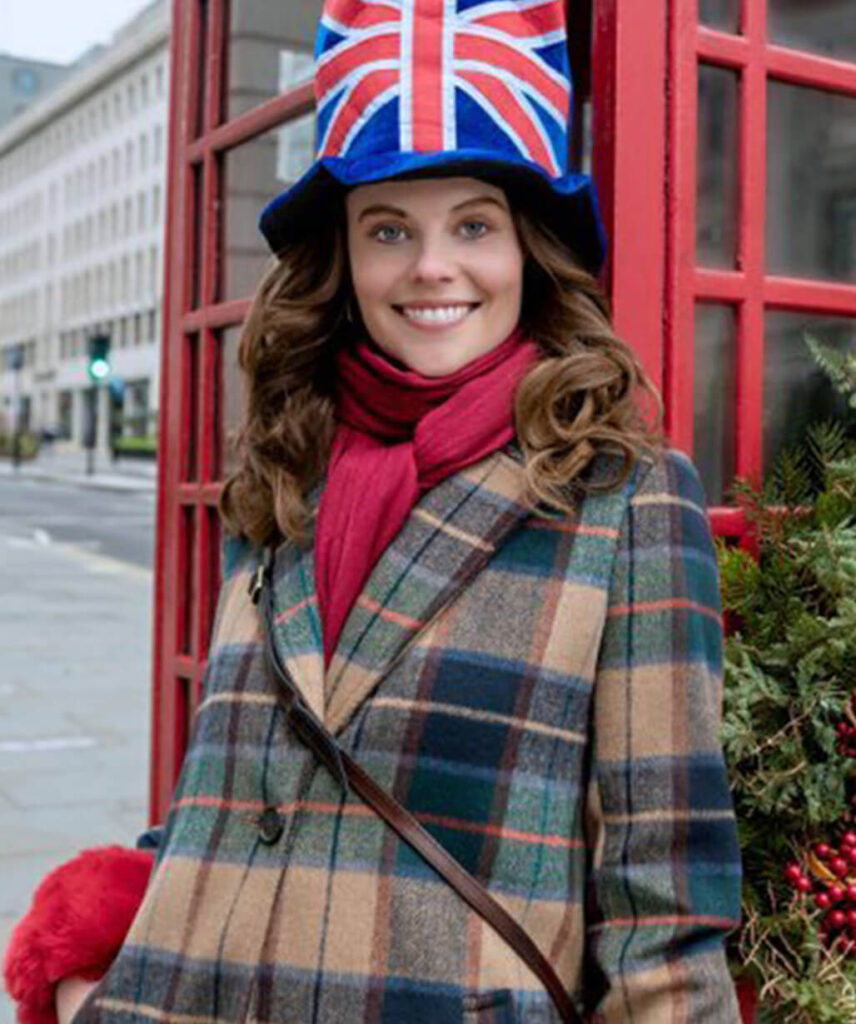 Christmas in Notting Hills Georgia Bright Plaid Trench Coat