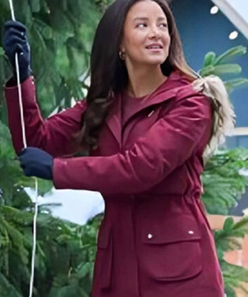 Christmas Under the Lights Heather Hemmens Maroon Parka Jacket