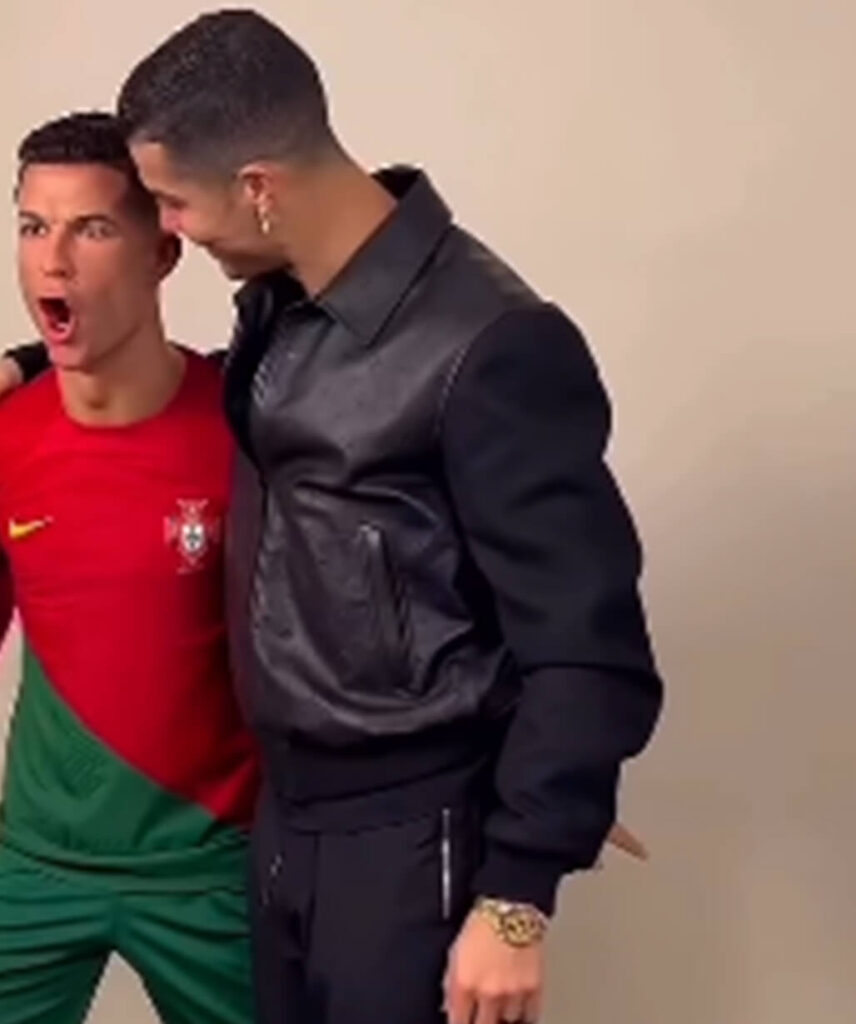 Cristiano Ronaldo Black Leather Jacket