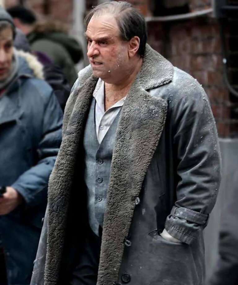 The Penguin S1 Colin Farrell Grey Shearling Coat
