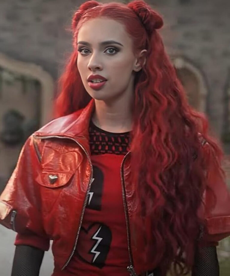 Descendants The Rise Of Red 2024 Red Cropped Leather Jacket