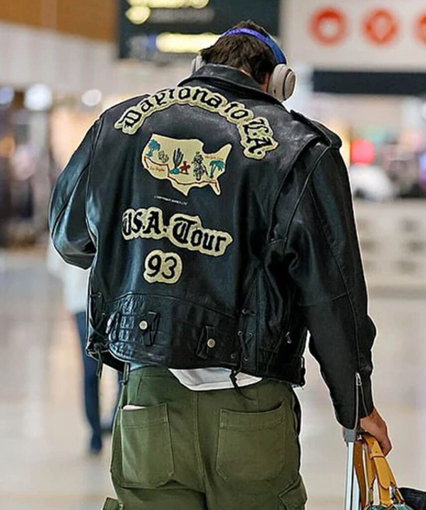 Jacob Elordi Black Biker Leather Jacket