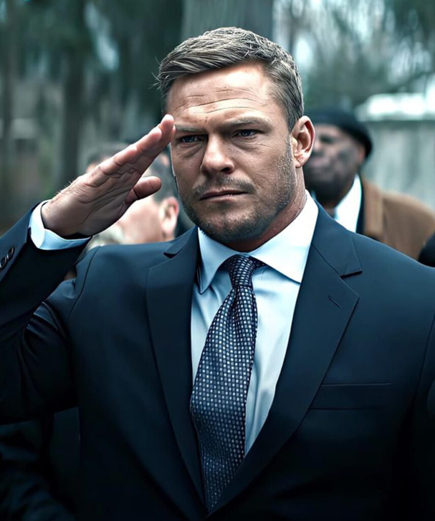 Alan Ritchson Reacher S2 Jack Reacher Black Suit