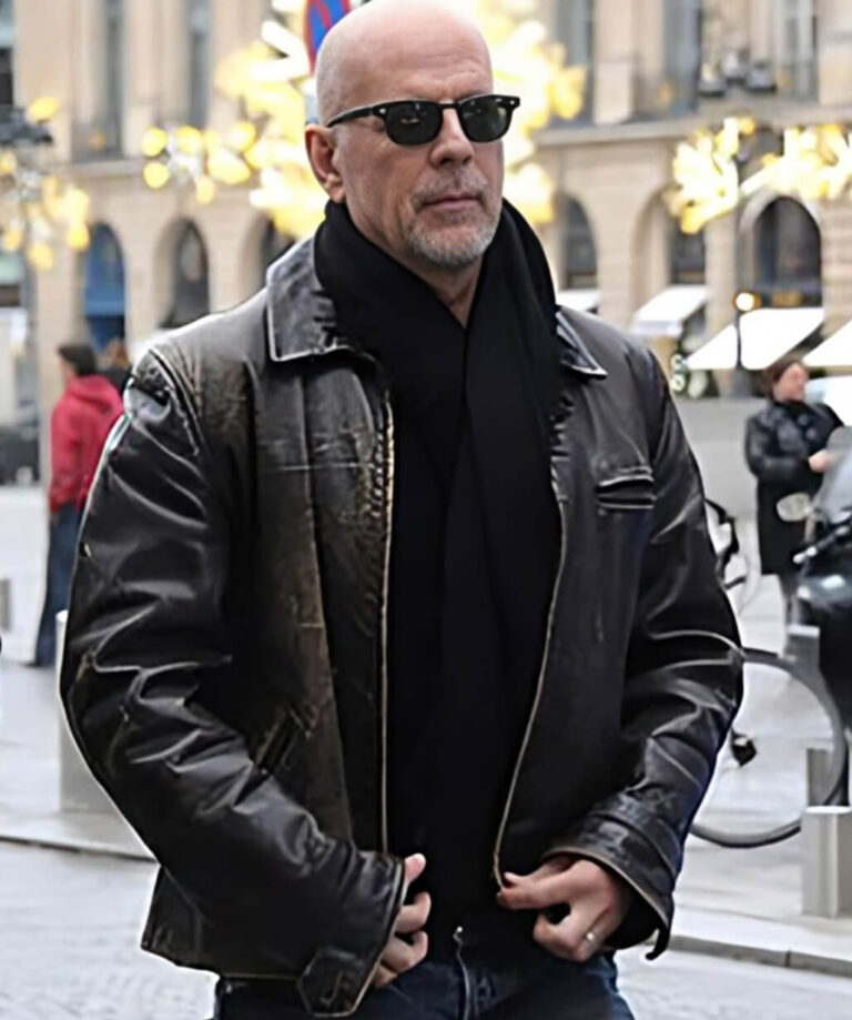 Bruce Willis Surrogates 2009 Tom Greer Brown Distressed Jacket