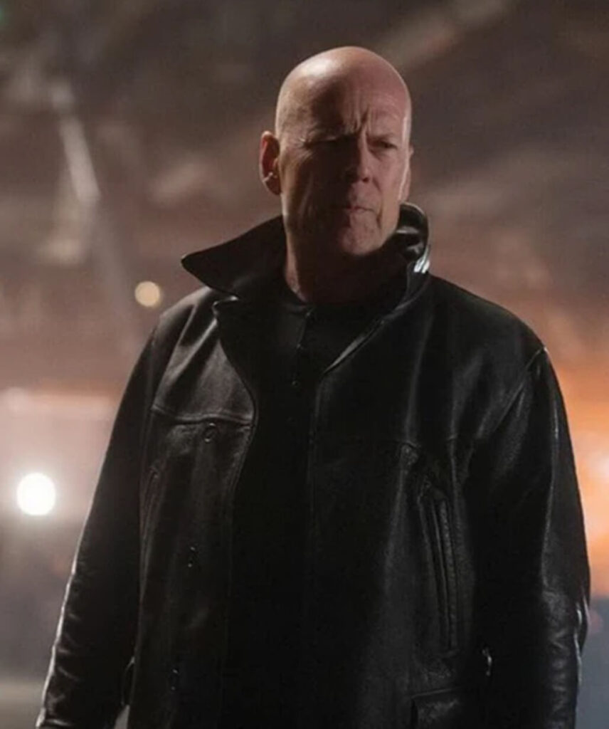 Extraction 2015 Bruce Willis Black Leather Jacket