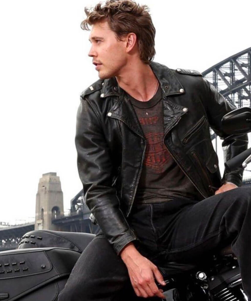 The Bikeriders 2023 Austin Butler Black Biker Leather Jacket