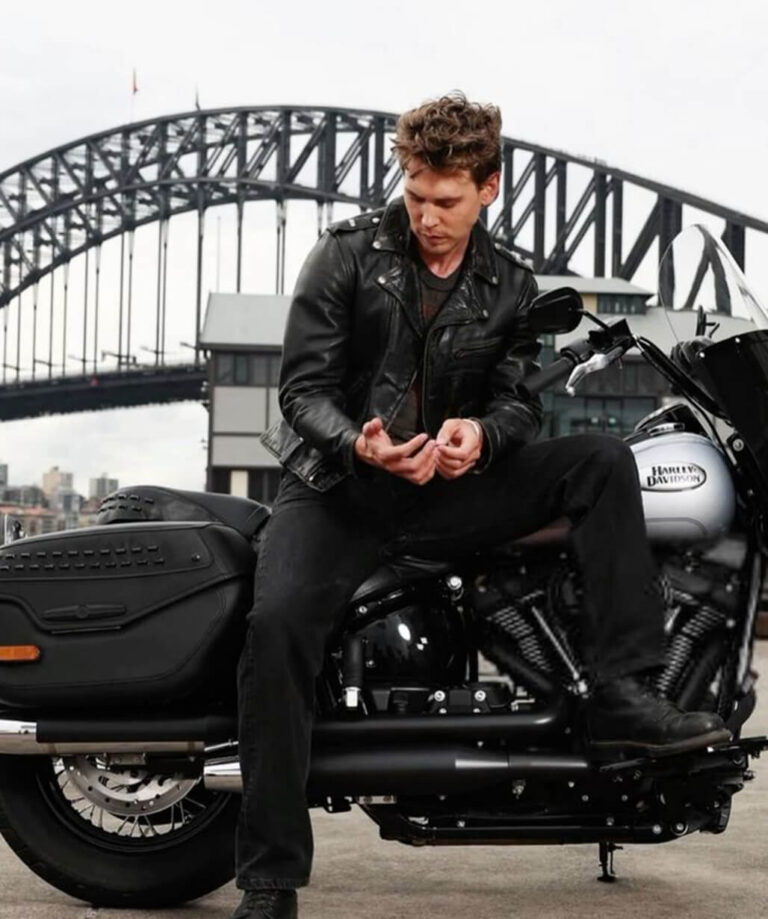 The Bikeriders 2023 Austin Butler Black Biker Leather Jacket