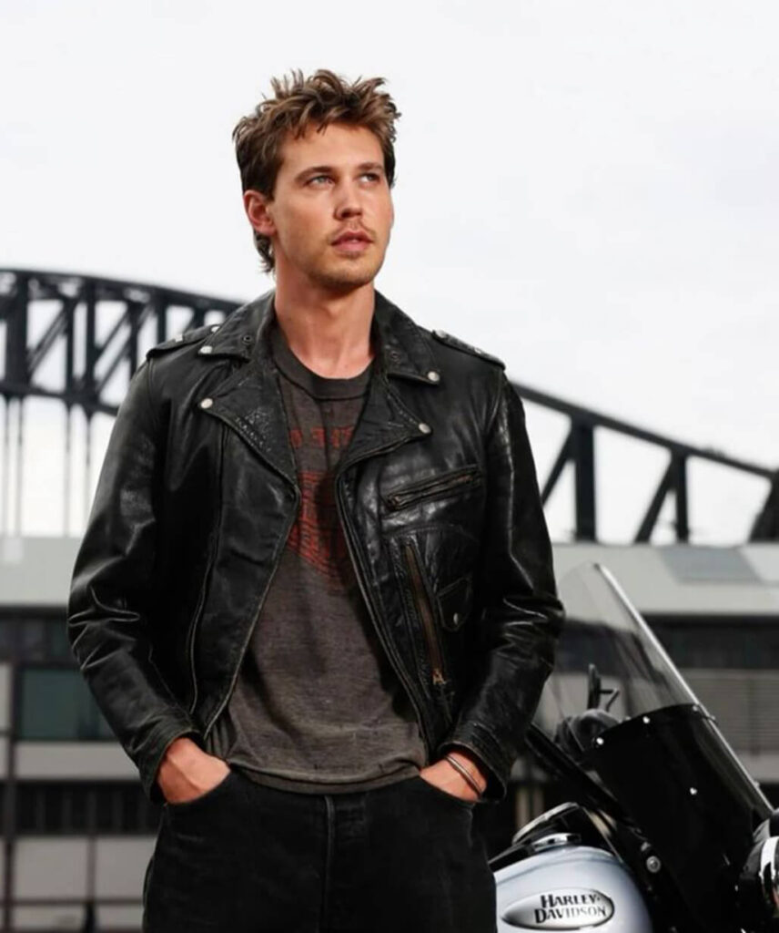 The Bikeriders 2023 Austin Butler Black Biker Leather Jacket