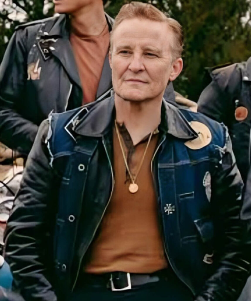 The Bikeriders 2023 Damon Herriman Blue Denim Vest