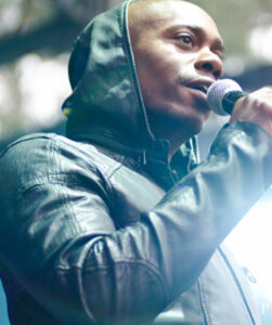 Dave Chappelle Hooded Black Leather Jacket