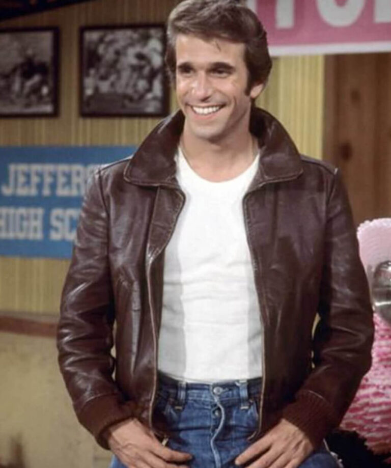 Henry Winkler Happy Days 1974 Fonzie Brown Leather Jacket