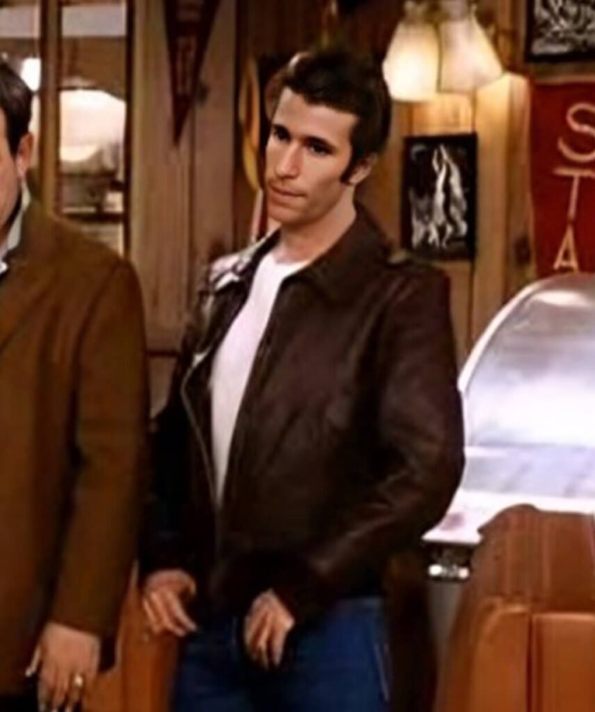 Henry Winkler Happy Days 1974 Fonzie Brown Leather Jacket