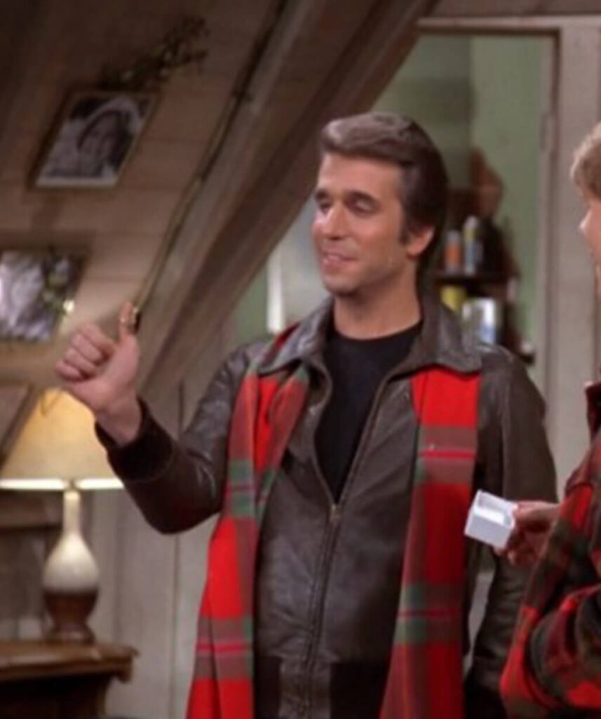 Henry Winkler Happy Days 1974 Fonzie Brown Leather Jacket