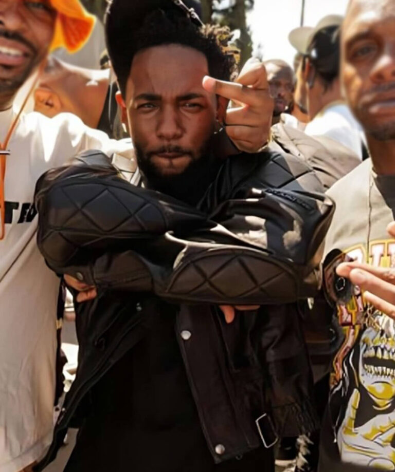 Not Like Us Kendrick Lamar Black Quilted Leather Jacket - Stinson Leathers