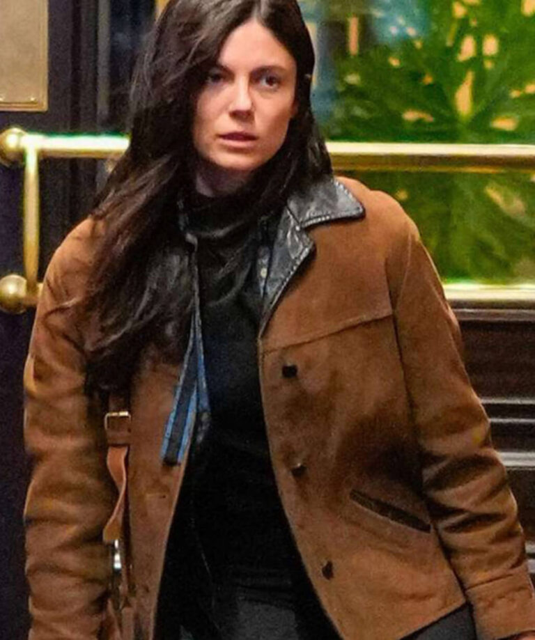 A Complete Unknown 2024 Monica Barbaro Brown Suede Leather Jacket