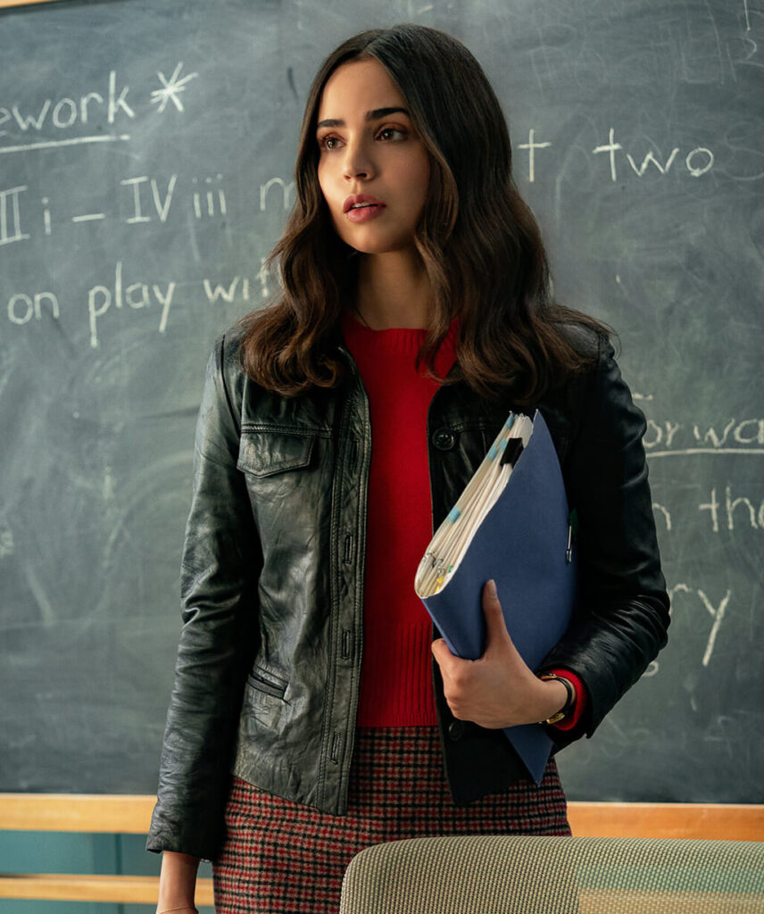 he Life List 2025 Sofia Carson Black Leather Jacket