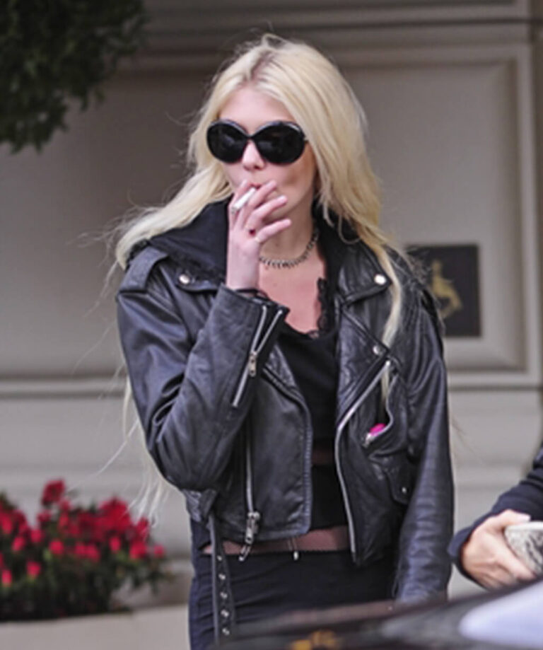 Gossip Girl Jenny Humphrey Black Biker Leather Jacket
