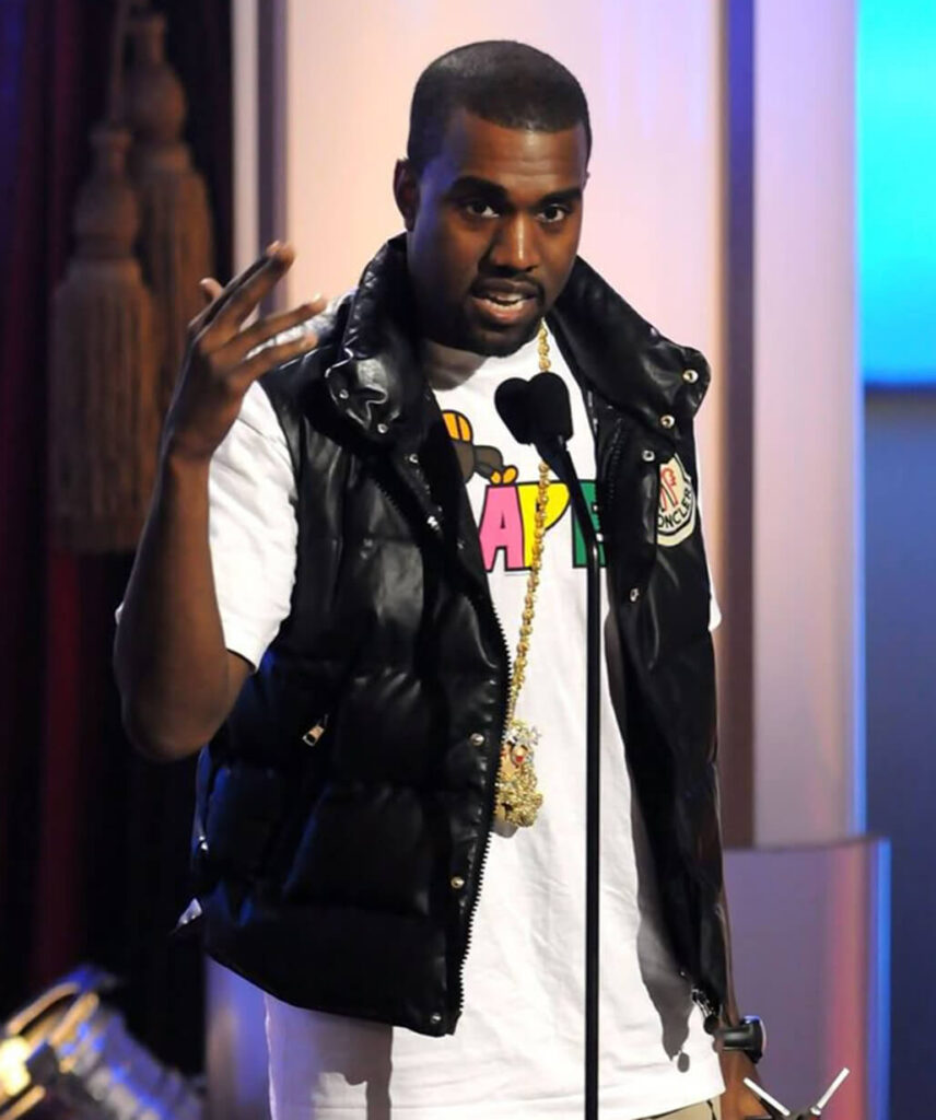 American Rapper Kanye West Black Puffer Vest
