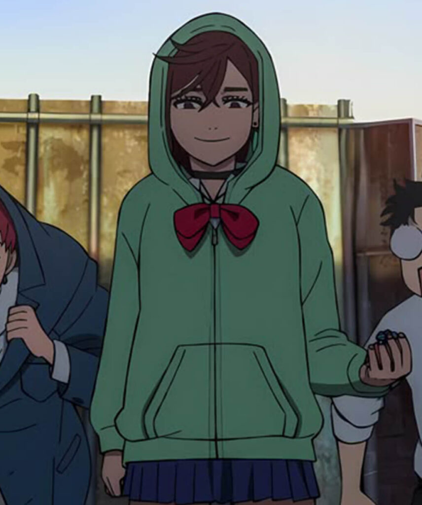 Momo Ayase Dandadan 2024 Green Hooded Jacket