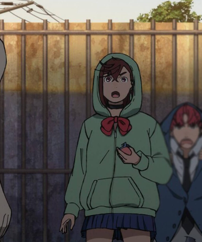 Momo Ayase Dandadan 2024 Green Hooded Jacket