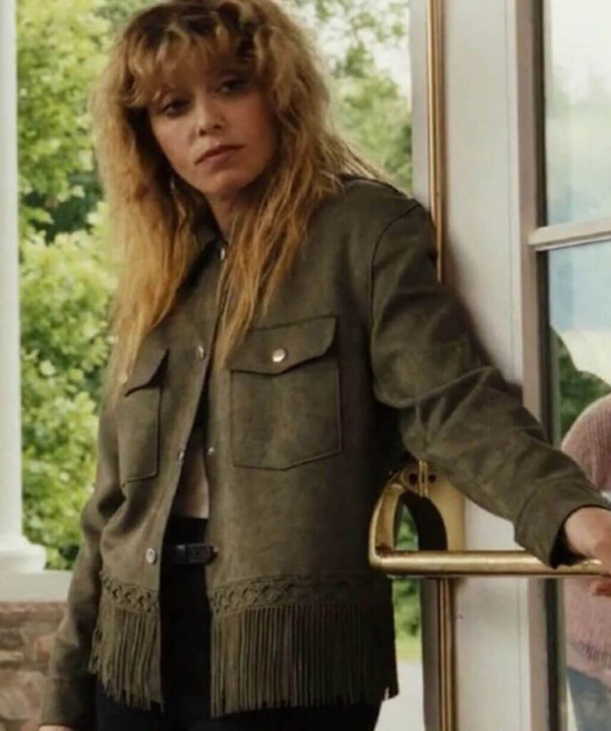 Poker Face Charlie Cale Green Suede Fringe Jacket