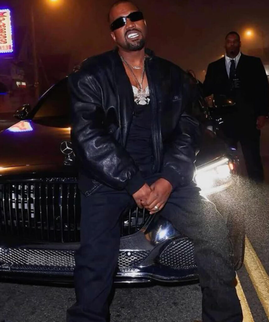 The American Rapper Kanye West Black Leather Jacket