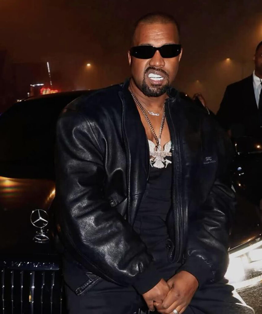 The American Rapper Kanye West Black Leather Jacket