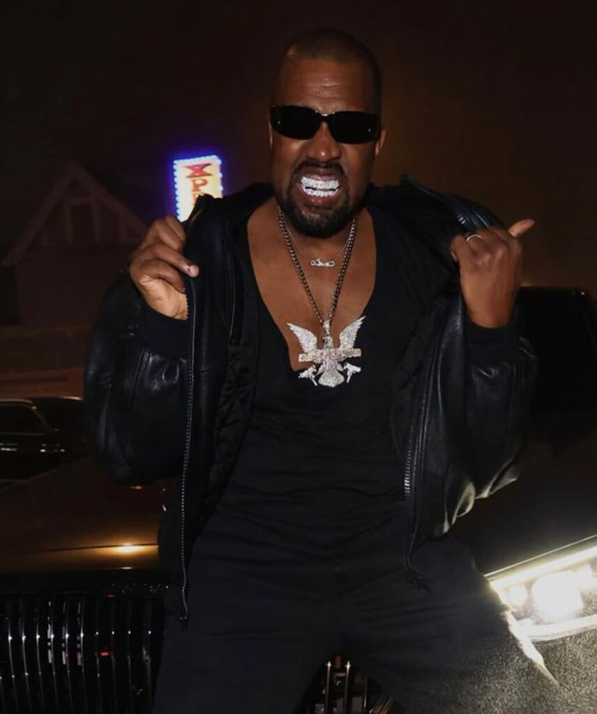The American Rapper Kanye West Black Leather Jacket