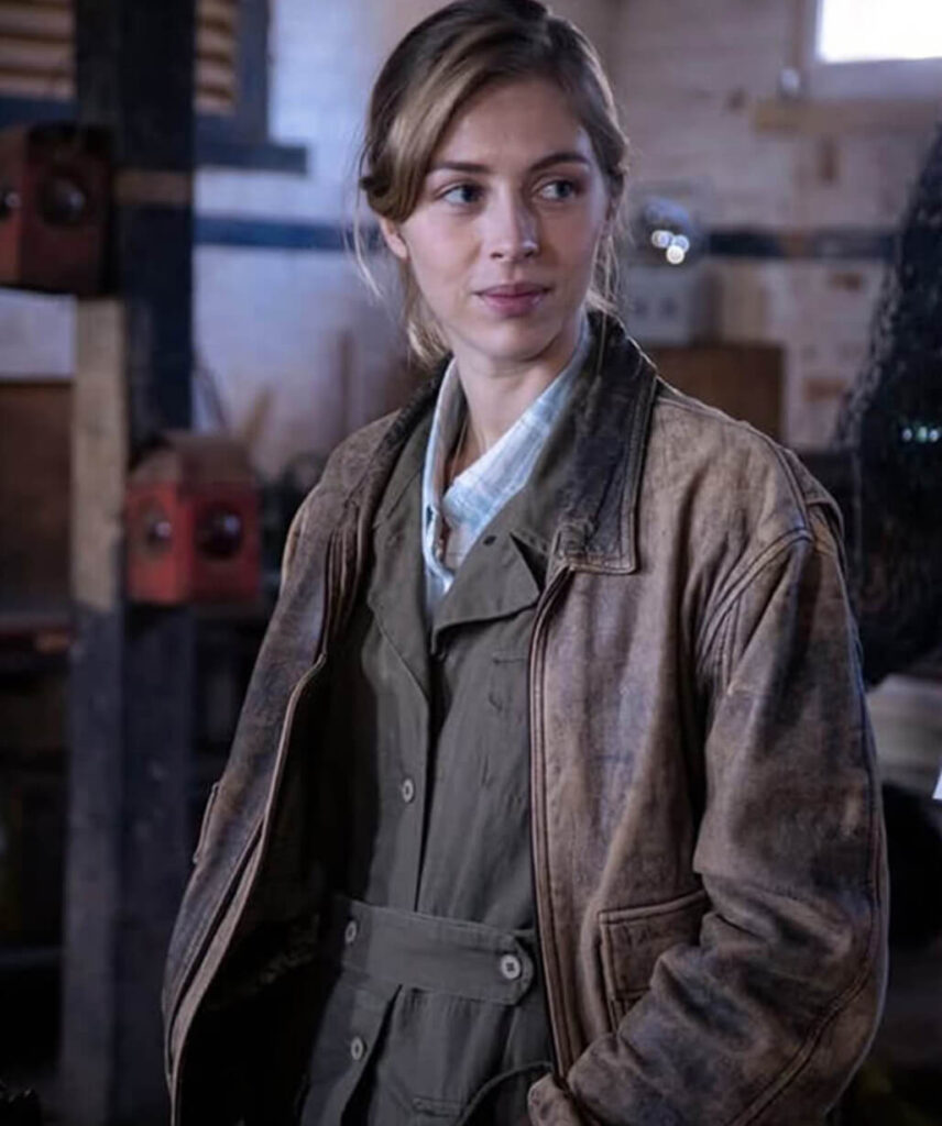 Fear Below 2025 Clara Bennett Brown Distressed Leather Jacket