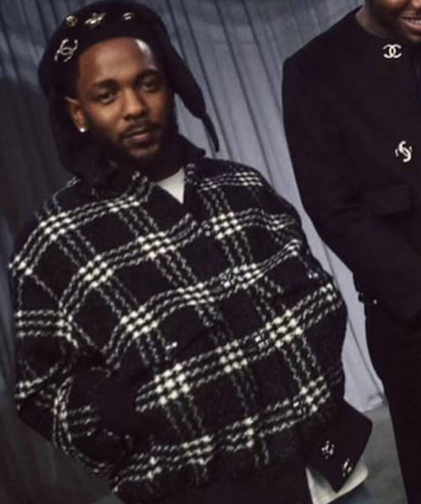 Kendrick Lamar Black Wool Checkered Jacket