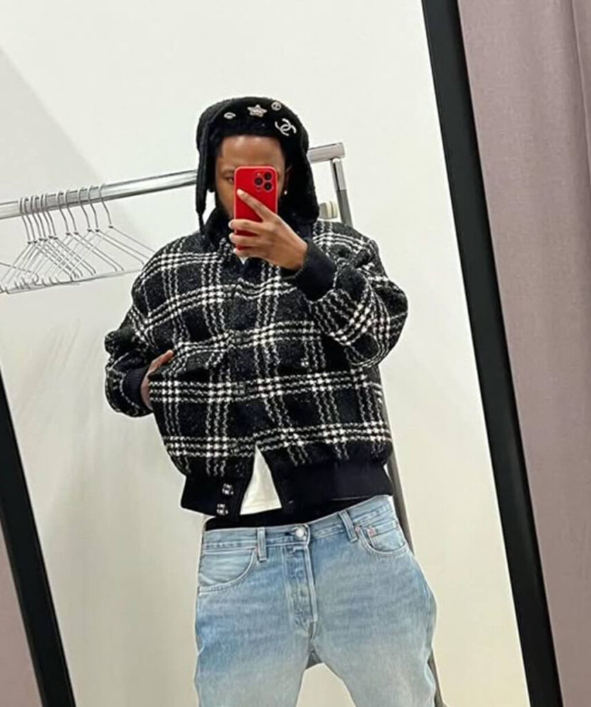 Kendrick Lamar Black Wool Checkered Jacket