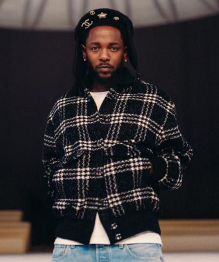 Kendrick Lamar Black Wool Checkered Jacket
