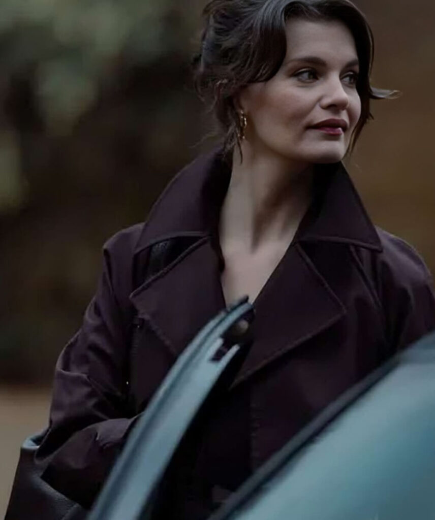 MobLand 2025 Alice Barnes Burgundy Trench Coat