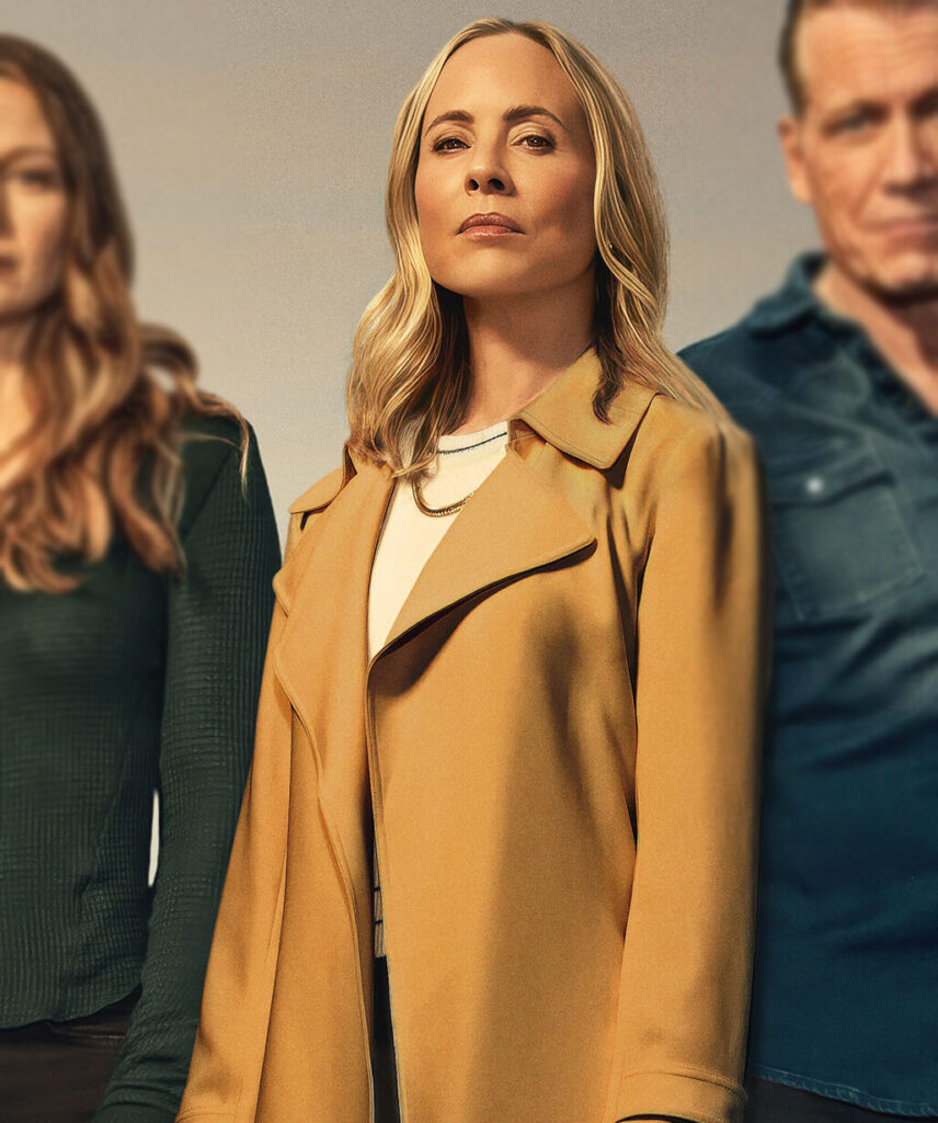 Maria Bello The Waterfront 2025 Mae Buckley Trench Coat