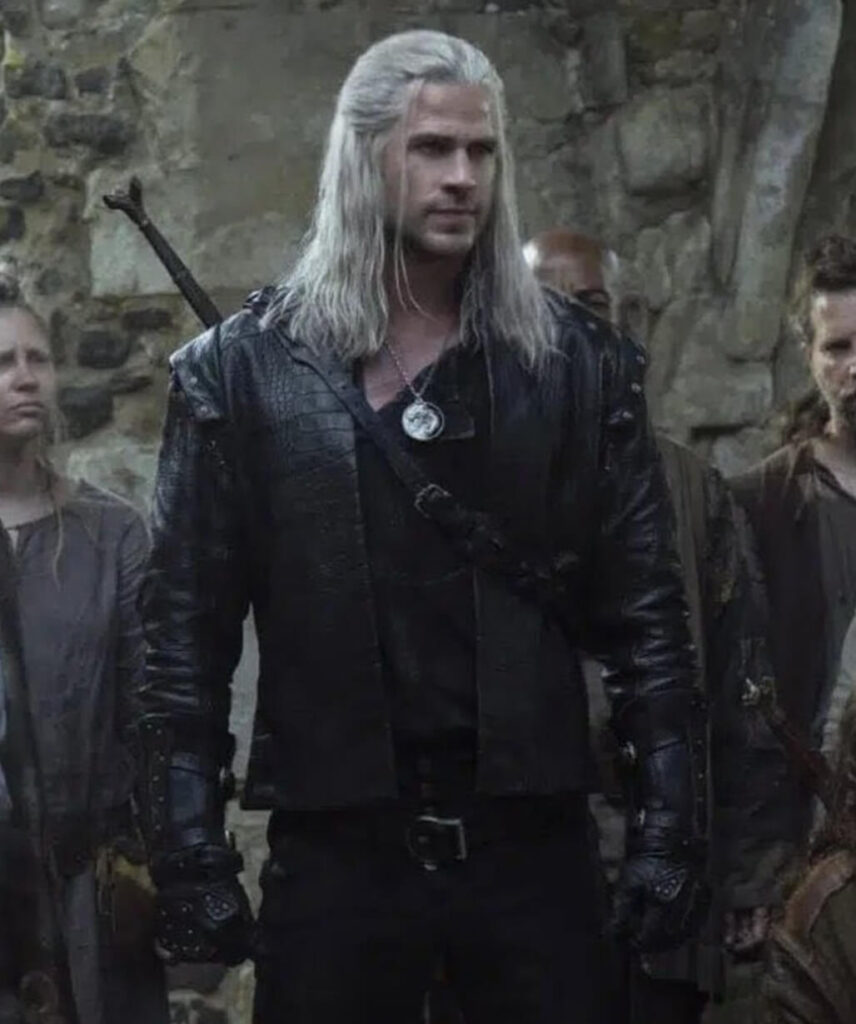 Liam Hemsworth The Witcher S4 Black Leather Jacket