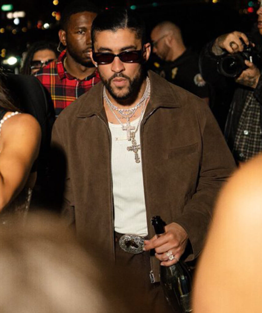 Met Gala After Party 2023 Bad Bunny Suede Jacket