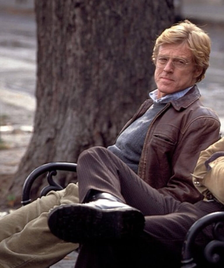 Robert Redford Spy Game 2001 Nathan D. Brown Leather Jacket